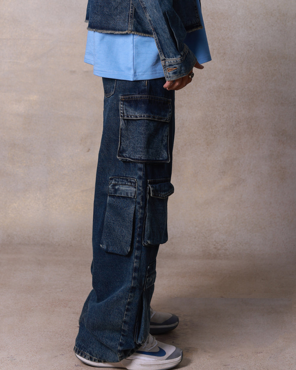Cargo Multi Pocket Jeans in Blue – Blanck Denim